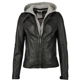 JCC Damen Bikerjacke "31021120", schwarz, Gr. 34, Oberstoff: 100% Lammleder; Lining: 100% Polyester; Kapuze: 70% Baumwolle, 30% Polyester, Jacken