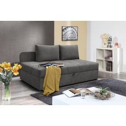 Schlafsofa Alina, B:201cm H:73cm T:95cm, grau, Struktur fein XBO (100% Polyester), Jugendzimmer, Sofas, "Marla", inkl. Stauraum und 2 R&uuml;ckenkissen
