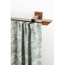 Gardinenschiene Garesa, L:410cm, braun, Gardinenstangen, "Cubus, Quadros Innenlauf", Innenlauf-Vorhanggarnitur, verl&auml;ngerbar, Holz-Aluminium