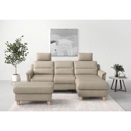 Sit & More Ecksofa SIT & MORE, B:234cm H:90cm T:168cm, beige, Wohnzimmer, Sofas, "Far&ouml; L-Form", inklusive Federkern, wahlweise mit Bettfunktion und Bettkasten
