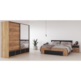 Schlafzimmer-Set Home Affaire, B:186cm H:90cm T:205cm, braun, Dekorfolie, FSC-zertifizierter Holzwerkstoff, Kunststoff, Schlafzimmerm&ouml;bel-Sets,