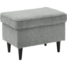 Hocker, B:63cm H:43cm T:42cm, grau, ED EXCITING DESIGN, 100% Polyester, Wohnzimmer, Hocker, "Oskar", mit Massivholzf&uuml;&szlig;en
