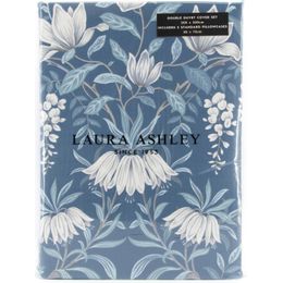 Wendebettw&auml;sche Laura Ashley "Parterre, aus Baumwoll-Satin", seaspray, blau, B/L: 200cm x 200cm, 1 Stk., 2 Stk., Satin, B/L: 50cm x 75cm & 50cm x 75cm, 3 tlg., Satin, Obermaterial: 100% Baumwolle, Bettw&auml;sche, Wendebettw&auml;sche, mit floralem Muster, inkl 2 Kissenbez&uuml;ge