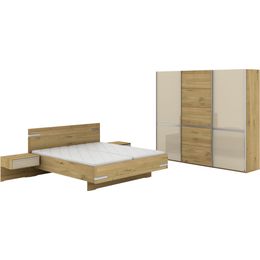 Schlafzimmer-Set Musterring, braun, Floatglas, Hartfaserplatte, Holz teilmassiv, Holzwerkstoff, Massivholz, Spanplatte, Schlafzimmerm&ouml;bel-Sets,