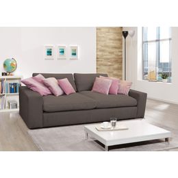 2-Sitzer Alina, B:235cm H:84cm T:123cm, braun, Chenille (100% Polyester), Sofas, "Sandy", mit Steppungen an den R&uuml;ckenkissen; Gesamtbreite 235 cm