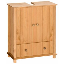 Waschbeckenunterschrank Home Affaire, B:60cm H:75cm T:30cm, beige, Badezimmer, Schr&auml;nke, "Vili", Badezimmerschrank, Badunterschrank mit Schublade,