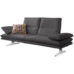 2,5-Sitzer W.Schillig, B:236cm H:94cm T:96cm, grau, Flachgewebe S22 (100% Polyester), Sofas, "broadway Designsofa mit hohem Sitzkomfort",
