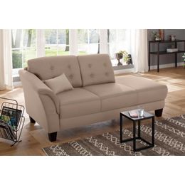 Recamiere Home Affaire, B:197cm H:89cm T:90cm, braun, Luxus-Microfaser (90% Polyester, 10% Polyamid);Struktur fein (100% Polyester);Flachgewebe (100%