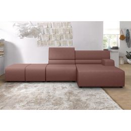 Ecksofa Egoitaliano, B:384cm T:98cm, braun, 100% Polyester. Wasserabweisende Mikrofaser., Wohnzimmer, Sofas, "Babouche, Designsofa mit