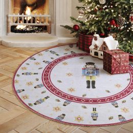 Villeroy & Boch Teppich VILLEROY & BOCH, H:3mm &Oslash;:160cmnussknacker, Polyester, Wohnzimmer, Teppiche, "Toy's Delight Limited Edition Santa Claus", Limited Edition,