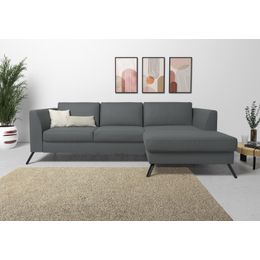 Sit & More Ecksofa SIT & MORE, B:261cm H:88cm T:172cm, grau, 100% Polyester, Wohnzimmer, Sofas, "Olsen L-Form", inklusive Sitztiefenverstellung, wahlweise mit