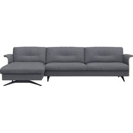 Ecksofa FLEXLUX, B:305cm H:81cm T:158cm, blau, 62% Polyester/17%Baumwolle/14%Viscose/7%Leinen, Wohnzimmer, Sofas, "Glow, super bequem durch