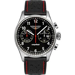 BAUHAUS Herren Chronograph "Tornado", schwarz, Armbanduhren, Quarzuhr, Armbanduhr, Herrenuhr, Made in Germany, analog, Tag