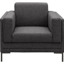 Sessel, B:97cm H:82cm T:90cm, grau, LOOKS by Wolfgang Joop, 100% Polyester, Wohnzimmer, Sessel, "LOOKS VII", klare Linien, edles Design