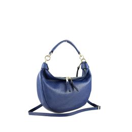 Damen Schultertasche "Lyon", Collezione Alessandro, blau, Leder, Taschen, aus weichem Leder, Made in Italy