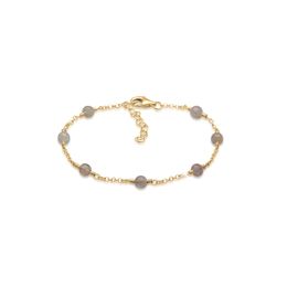 Elli Damen Armband "Labradorit Edelstein Kugeln Sommer 925er Silber", 16cm,mit Steinen, Silber 925 (Sterlingsilber), gold, Silber 925