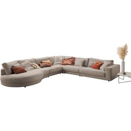 Ecksofa 3C CANDY, B:395cm H:86cm T:225cm, grau, 85% Polyester, 15% Viskose, Wohnzimmer, Sofas, "Enisa II, bequem und komfortabel, Mega Familiensofa,