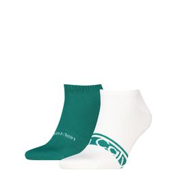 Calvin Klein Herren Sneakersocken "CK MEN SNEAKER 2P LOGO STRIPE"jade gr&uuml;n, Baumwollmischung, Socken, mit Logoschriftzug, Cotton-Mix