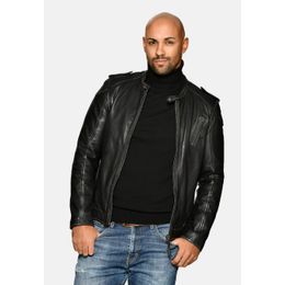 Mustang Herren Lederjacke "31020136", schwarz, Gr. M, Obermaterial: 100% Lammleder; Innenfutter: 90% Baumwolle, 10% Polyester; &Auml;rmelfutter: 100%