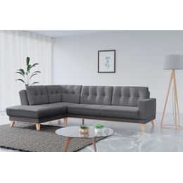 Sit & More Ecksofa SIT & MORE, B:298cm H:90cm T:198cm, grau, 100% PES, Wohnzimmer, Sofas, "Lavida L-Form", wahlweise mit Kippfunktion und Bettkasten