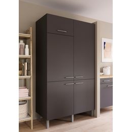 Pantryk&uuml;che Optifit, B:120cm H:211,8cm T:58,4cm, schwarz, Komplettk&uuml;chen-Sets, "Lilly", Breite 120 cm, wahlweise mit E-Ger&auml;t