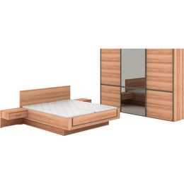 Schlafzimmer-Set Musterring, braun, Glas, Hartfaserplatte, Holz teilmassiv, Holzwerkstoff, Massivholz, Spanplatte, Schlafzimmerm&ouml;bel-Sets, "Sorrent,