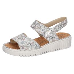 Waldl&auml;ufer WALDL&Auml;UFER Damen Plateausandale "K-VALERIE", Gr. 4, bunt, Nubukleder, gebl&uuml;mt, metallic, Schuhe, Sommerschuh, Klettschuh, Sandalette in Komfortweite