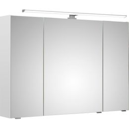 Spiegelschrank SAPHIR, B:105cm H:70cm T:16cm, wei&szlig;, Badezimmer, Schr&auml;nke, "Quickset Badschrank, 3 Spiegelt&uuml;ren, 6 Einlegeb&ouml;den, 105 cm breit", inkl.