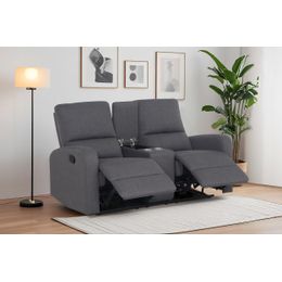 2-Sitzer Home Affaire, B:163cm H:96cm T:93cm, grau, Sofas, "TOURNAY, 2er-Kinosofa, Liegesofa, TV-Sessel, Multimedia-Sofa", mit manueller