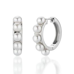 Firetti Damen Perlenohrringe "Schmuck Geschenk Ohrschmuck Creolen Perle", 17mm, Perlen Silber 925 (Sterlingsilber), bunt, Perlen, Silber 925