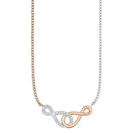 Amor Damen Kette mit Anh&auml;nger "Unendlichkeit/Infinity", Silber 925 (Sterlingsilber), L: 45, rosa, Silber 925 (Sterlingsilber), Halsketten, mit