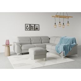 Sit & More Ecksofa SIT & MORE, B:251cm H:85cm T:231cm, silber, 90% Polyester, 10% Polyamid, Wohnzimmer, Sofas, "Sinatra L-Form", optional mit