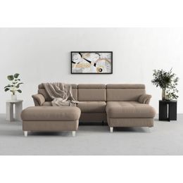 Sit & More Ecksofa SIT & MORE, B:257cm T:166cm, grau, 98% Polyester, 2% Polyamid, Wohnzimmer, Sofas, "Marano L-Form", inklusive Kopfteilverstellung, wahlweise