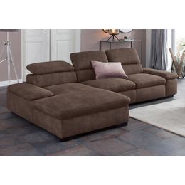 Ecksofa Home Affaire, B:286cm H:73cm T:174cm, braun, 100% Polyester;Luxus-Microfaser ALTARA NUBUCK (100% Polyester);Luxus-Microfaser weich (90%