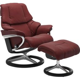 stressless "Reno" Set, Relaxsessel mit Hocker, mit Hocker, mit Signature Base, Gr&ouml;&szlig;e S, M & L, Gestell Schwarz