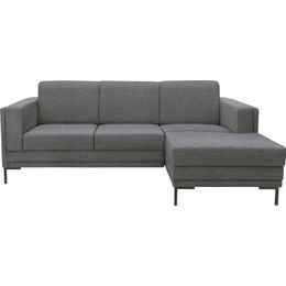 Ecksofa, B:214cm H:82cm T:146cm, grau, LOOKS by Wolfgang Joop, 100% Polyester, Wohnzimmer, Sofas, "LOOKS VII L-Form", klare Linien, edles Design