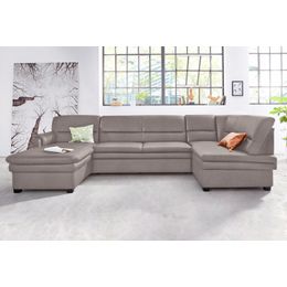 Sit & More Wohnlandschaft SIT & MORE, B:319cm H:89cm T:168cm, grau, Flachgewebe (100% Polyester);Luxus-Microfaser1 (100% Polyester);Luxus Microfaser2 (90%