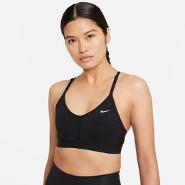 Nike Damen Sport-BH "INDY WOMEN'S LIGHT-SUPPORT PADDED V-NECK SPORTS BRA", Gr. XL, schwarz, Obermaterial: 72% Polyester, 28% Elasthan, BHs