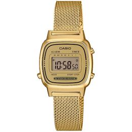 CASIO VINTAGE Damen Chronograph, gold, Armbanduhren, Quarzuhr, Armbanduhr, Damenuhr, Digitaluhr, Datum, Edelstahlarmband