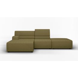 Ecksofa Egoitaliano, B:287cm H:80cm T:98cm, gr&uuml;n, Luxus-Micofaser Lederoptik (100% Polyester) ist ein neues technisches Gewebe mit einem visuellen