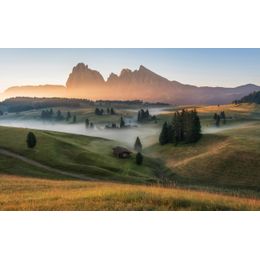 papermoon Fototapete "Photo-Art ALES KRIVEC, ALPE DI SEISI", B/L: 4m x 2,6m, Bahnen: 8 Stk., bunt, Schlafzimmer, Tapeten
