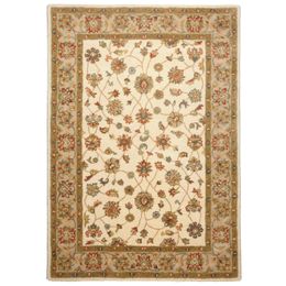 Wollteppich Theko, B:70cm H:14mm L:140cm, beige, Schurwolle, Wohnzimmer, Teppiche, "Royal Ziegler 503", reine Wolle, handgetuftet, Orient-Optik, mit