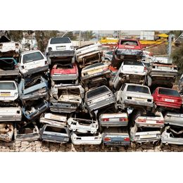 papermoon Fototapete "Autowracks", B/L: 3,5m x 2,6m, Bahnen: 7 Stk., bunt, Schlafzimmer, Tapeten