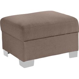 Hocker DOMO collection, B:67cm H:41cm T:52cm, beige, Struktur fein (100% Polyester);Feinstruktur (100% Polyester);Luxus-Microfaser (100% Polyester),