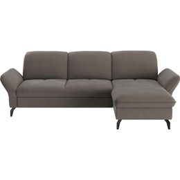 Sit & More Ecksofa SIT & MORE, B:267cm H:88cm T:200cm, braun, 100% Polyester, Wohnzimmer, Sofas, "Leandro L-Form", Wahlweise mit Bett-, Kopfteil - und