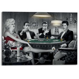 Deco-Panel Reinders, B:140cm H:100cm T:2cm, schwarz, MDF, Bilder, "Monroe, Bogart, Dean, Elvis"