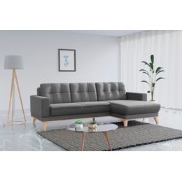 Sit & More Ecksofa SIT & MORE, B:279cm H:90cm T:167cm, grau, 100% PES, Wohnzimmer, Sofas, "Lavida L-Form", wahlweise mit Kippfunktion und Bettkasten