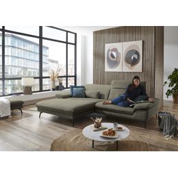 Ecksofa DIE PLANBAR, B:293cm H:81cm T:191cm, gr&uuml;n, 100% Polyester, Wohnzimmer, Sofas, "MP-IN22025 L-Form", mit Kopfteilverstellung, wahlweise mit