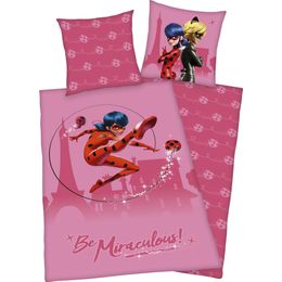 Kinderbettw&auml;sche Miraculous, pink, Renforc&eacute;, Obermaterial: 100% Baumwolle, Bettw&auml;sche, "Miraculous", mit tollem Miraculous Motiv