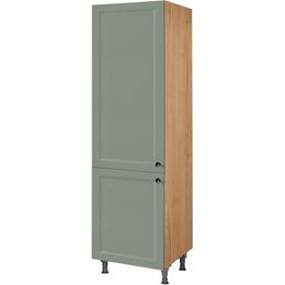 Hochschrank Nobilia, B:60cm H:216,6cm T:58,3cm, gr&uuml;n, K&uuml;che, Schr&auml;nke, ""Cascada", Ausrichtung w&auml;hlbar, mit zwei T&uuml;ren, vormontiert", Breite/H&ouml;he: